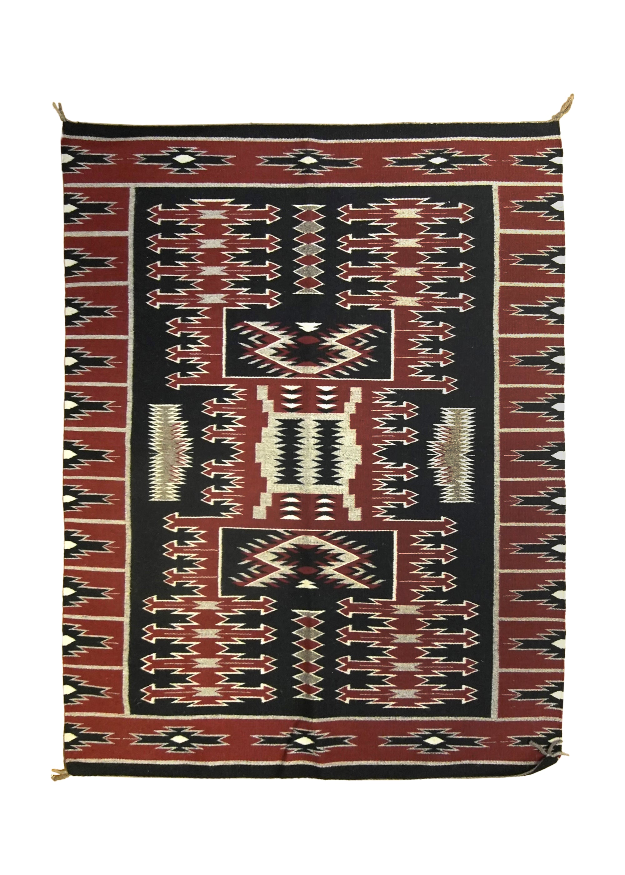 Native American Rug Navajo Handmade Area Tribal 3'6"x4'6" (4x5) Black ...