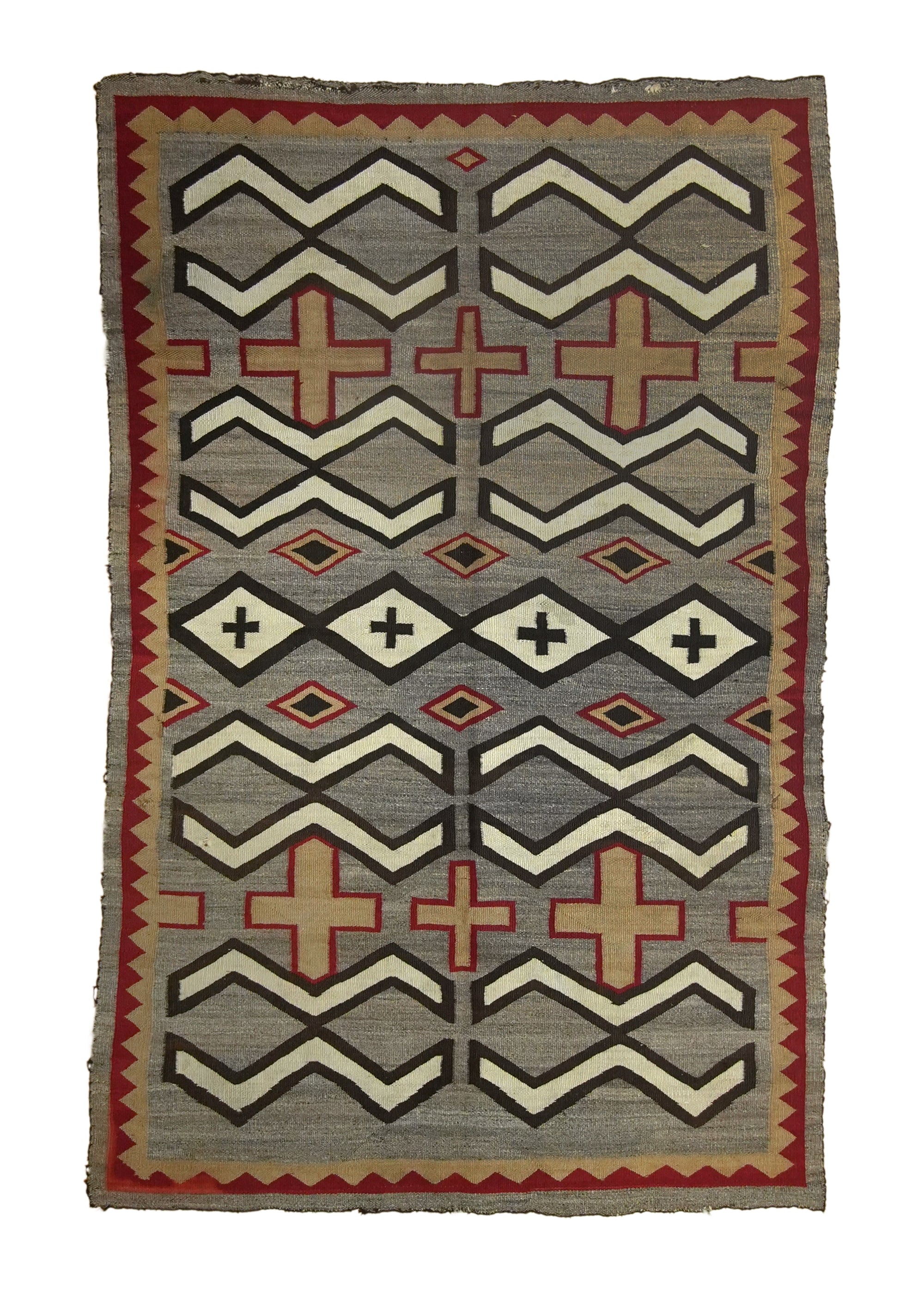 Native American Rug Navajo Handmade Area Tribal Antique 4'8"x7'3" (5x7 ...