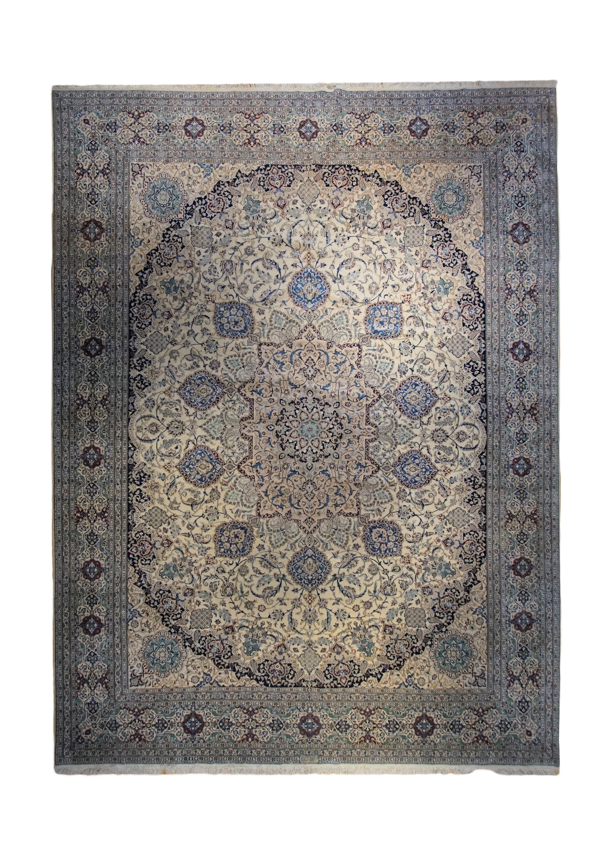 Persian Rug Nain Handmade Area Traditional 10'11"x14'7" (11x15) Whites ...