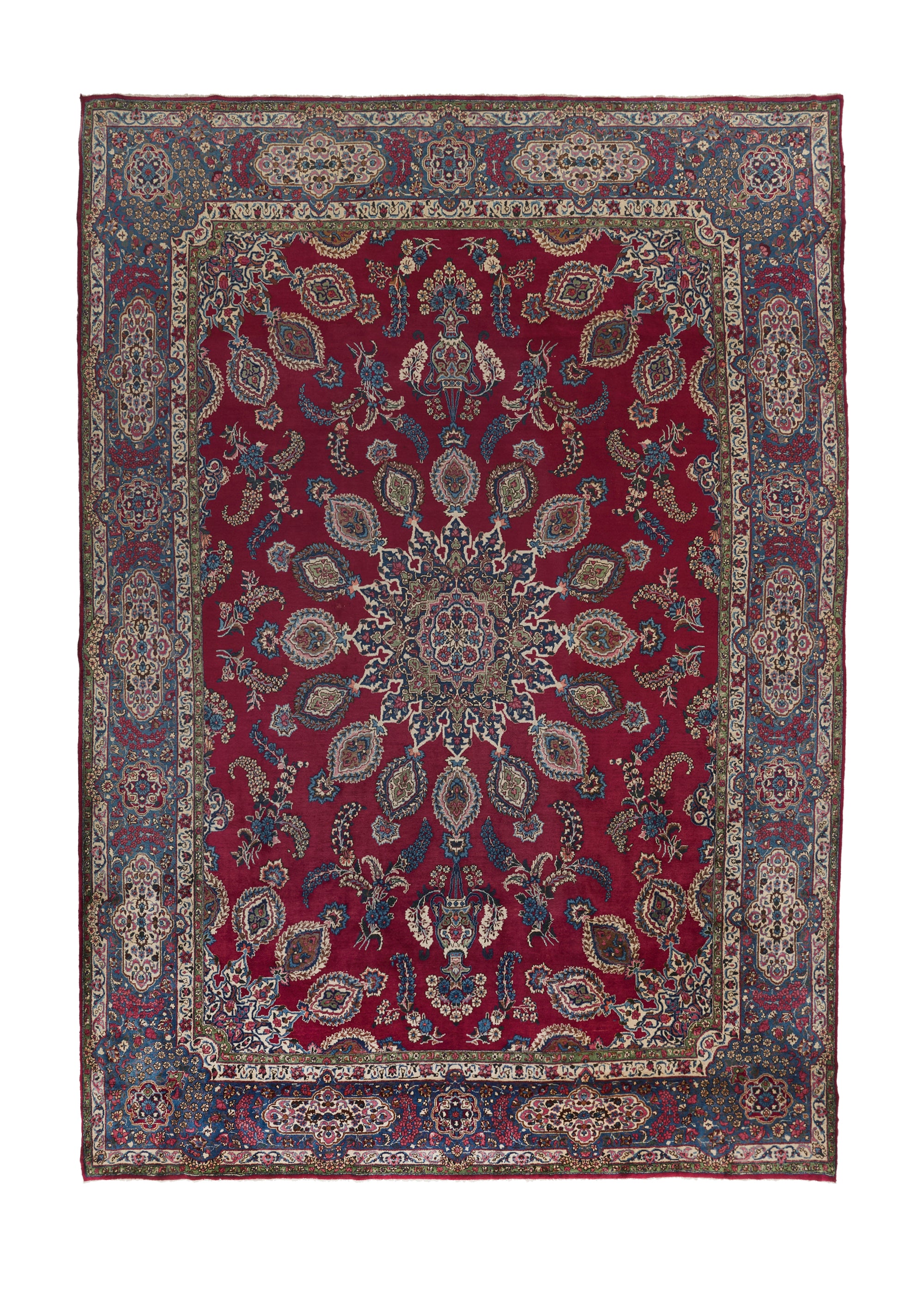 Persian Rug Yazd Handmade Area Traditional 10'3"x14'10" (10x15) Red ...
