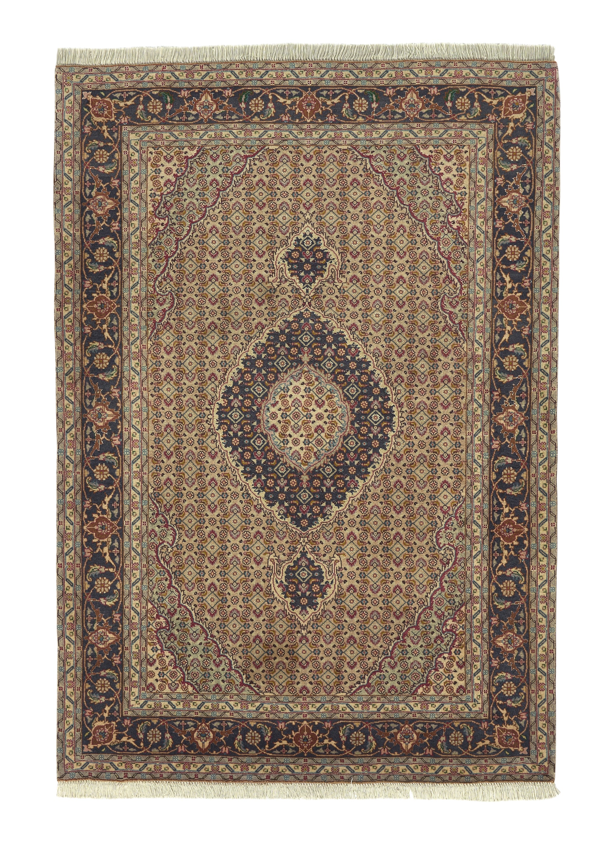 Persian Rug Tabriz Handmade Area Traditional 3'4"x4'10" (3x5) Whites/B ...