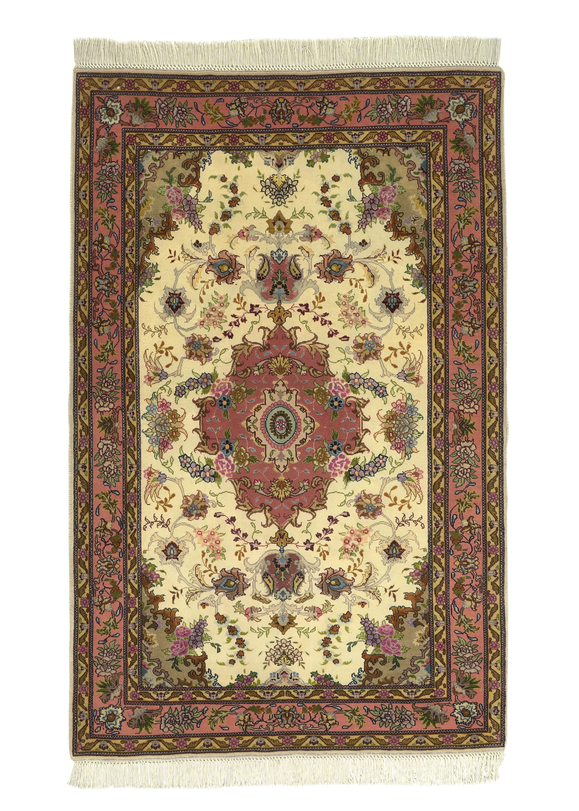 Persian Rug Tabriz Handmade Area Traditional 3'2"x5'0" (3x5) Pink ...