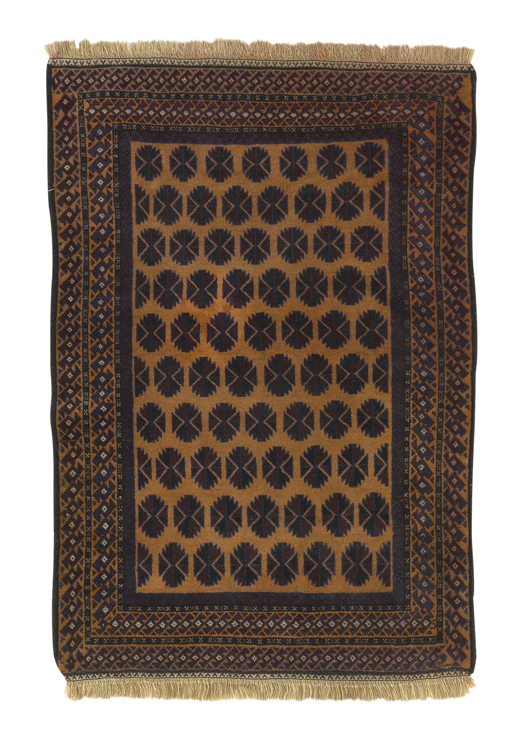 Oriental Rug Afghan Handmade Area Tribal 3'0"x4'4" (3x4) Yellow/Gold B – Adib's Rugs