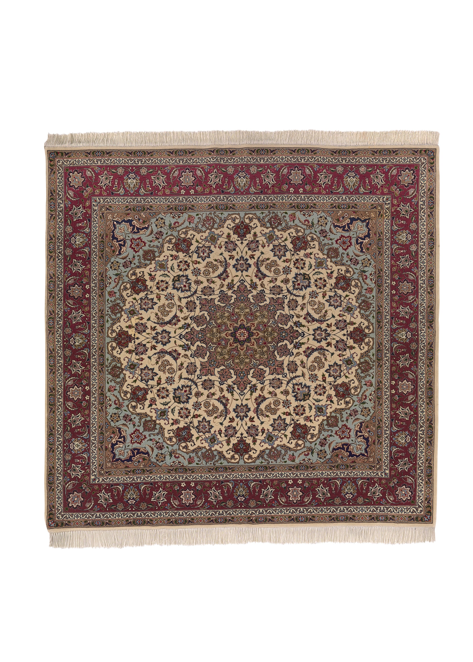 Persian Rug Tabriz Handmade Area Square Traditional 6'4"x6'8" (6x7) Red ...
