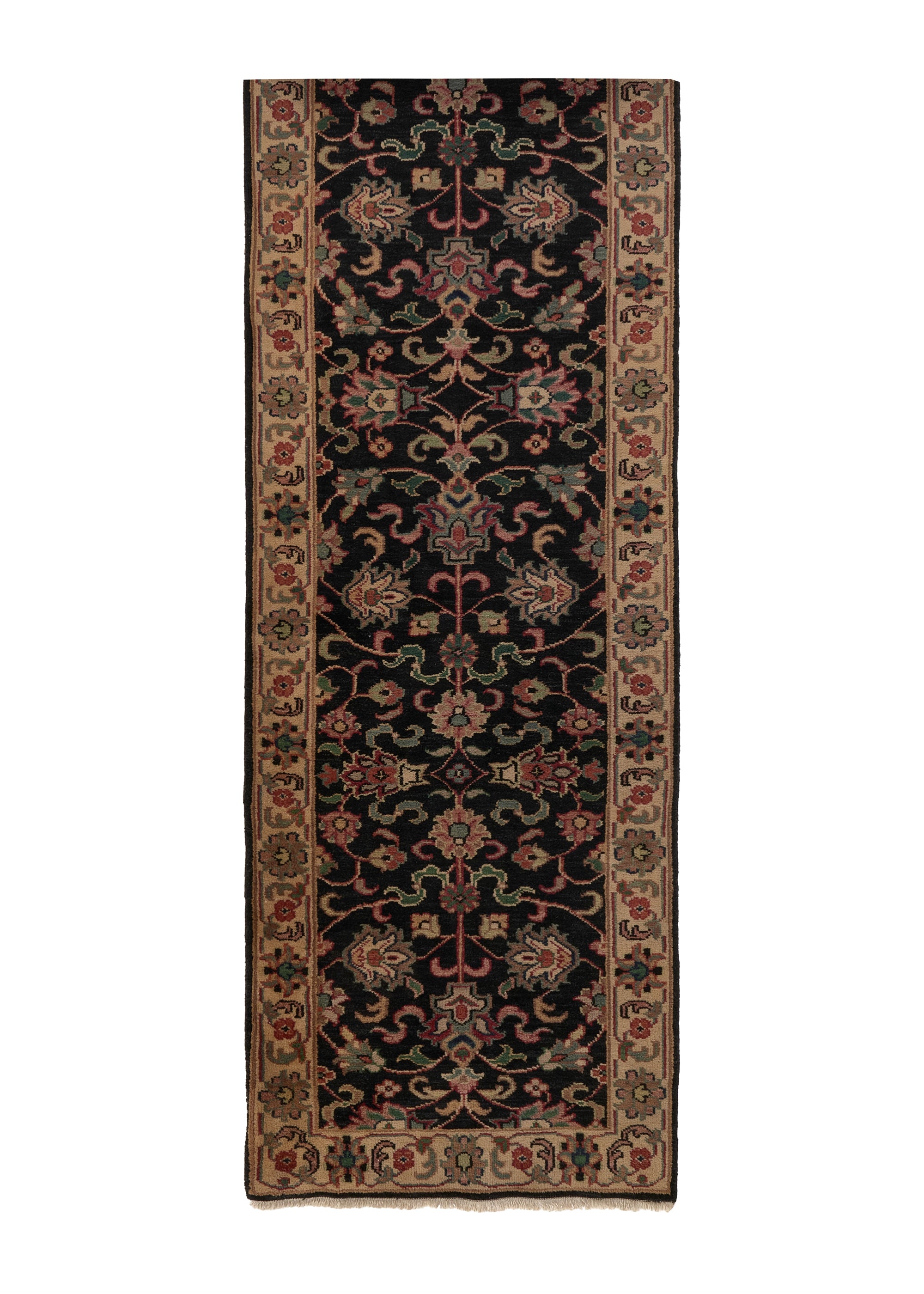 black patterned carpet runner